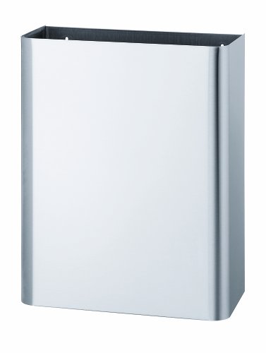 Bradley 356-000000 Stainless Steel Surface Mounted Waste Receptacle, 16.5 Gallon Capacity, 18" Width x 23" Height x 9" Depth