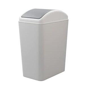 parlynies 4.5 gallon plastic waste can, garbage can with swing lid, trash can, 1 pack (grey)