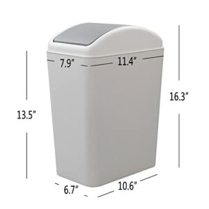 Parlynies 4.5 Gallon Plastic Waste Can, Garbage Can with Swing Lid, Trash Can, 1 Pack (Grey)