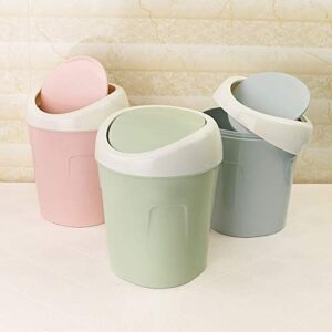 erDouckan Durable Trash Can, Desktop Mini Flip Lid Home Living Room Bedside Trash Can Garbage Dust Bin Holder, Make Your Room Clean and Comfortable (Pink)