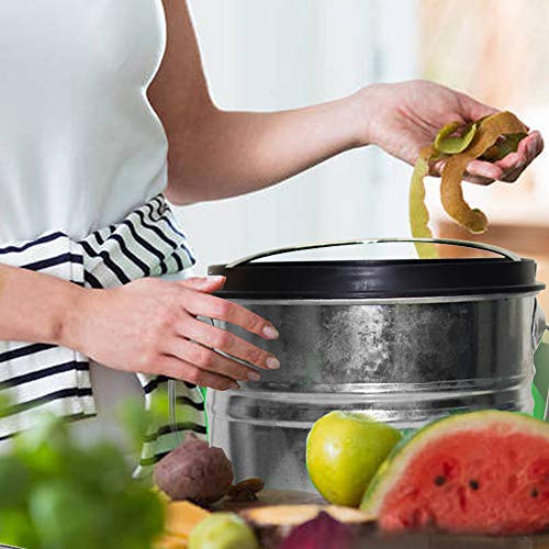 Kitchen Compost Bin Stainless Steel Gallon Kitchen Countertop Trash Bucket for Food Scraps Waste Pail with Inner Composter