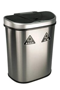 ninestars dzt-70-r3 motion sensor trash can, extra large, silver