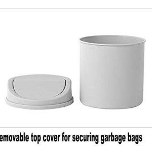 AKOAK 1 Pack Creative Small Desktop Trash Can Mini Clamshell Small Waste Paper Basket Household Plastic Storage Bucket Simple Compact Trash Can（Gray）