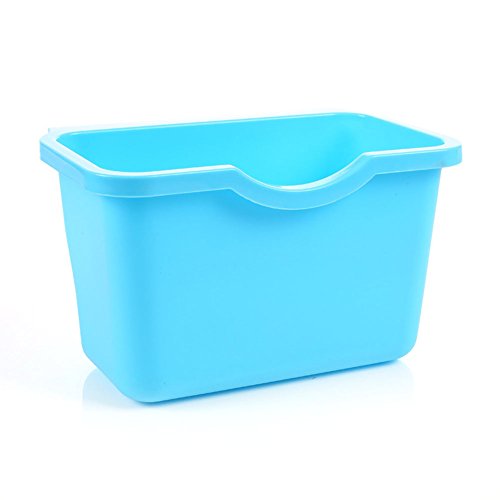 bjlongyi Home Kitchen Garbage Storage Bin Can Hanging Rubbish Container Plastic Kitchen Trash Cans Easy Installation Blue