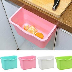 bjlongyi Home Kitchen Garbage Storage Bin Can Hanging Rubbish Container Plastic Kitchen Trash Cans Easy Installation Blue