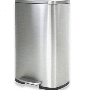 Payhere Bathroom Trash Can for Kitchen Office Home, 13 Gallon Touchless Waste Container with Lid Brushed, Stainless Steel Oval Shape Automatic Sensor 50L Commercial Garbage Bin Mute Design (Silver)