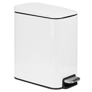 step trash can, 5l stainless steel pedal garbage bin gentle open and close low noise for office, living room, kitchen