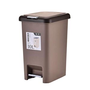 adaap step-on lid trash can for home kitchen and bathroom garbage trash can brushed rectangular garbage bin 10 gallon,coffee(a100659vdf)