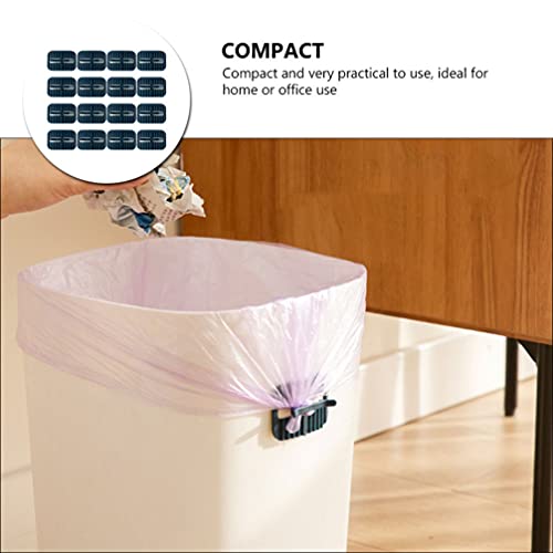 DOITOOL 16pcs Trash Can Clip Waste Basket Garbage Bin Clamp Rubbish Bag Clip Garbage Bag Retainers Anti- Slipping Trash Bag Fixer Blue