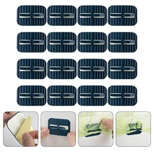 DOITOOL 16pcs Trash Can Clip Waste Basket Garbage Bin Clamp Rubbish Bag Clip Garbage Bag Retainers Anti- Slipping Trash Bag Fixer Blue