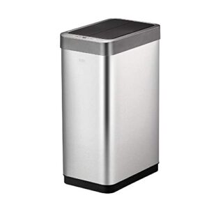 eko phantom-x stainless steel vertical motion sensor trash can – 47l with liner (ek9261mt-47l)