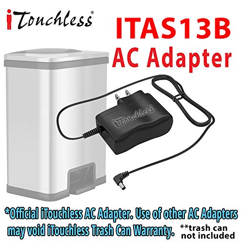 iTouchless Official AC Power Adapter for ITAS13B, 13 Gallon Stainless Steel Automatic Step Trash Kitchen Garbage Can with Odor Control System