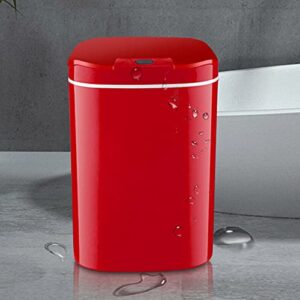 Smaani Automatic Intelligent Induction Trash Can, Trash Can Automatic Waste Bin, Garbage Can 14L for Kitchen | Office | Bedroom | Bathroom | Living Room (Red Model :No Pattern)