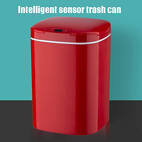 Smaani Automatic Intelligent Induction Trash Can, Trash Can Automatic Waste Bin, Garbage Can 14L for Kitchen | Office | Bedroom | Bathroom | Living Room (Red Model :No Pattern)