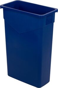 cfs 34202314 trimline rectangle waste container trash can only, 23 gallon, blue