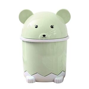 kariwell mini trash can with lid – cute animal desktops trash can, rubbish storage, garbage bin for office kids bedroom use