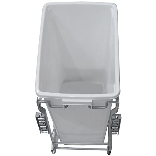 Laurey 90102 35L Single Bin System Rollout Trash Can, White