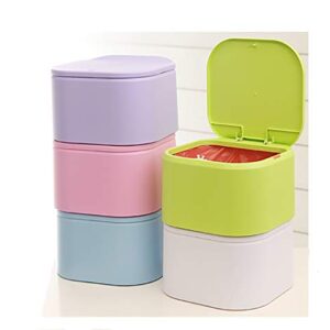 LI-GELISI Press Type Desktop Trash Can Mini Mini Trash Cans Household Living Room Bedroom Cute Table Trash Can (White)