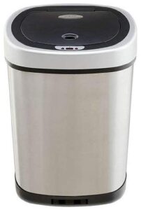 ninestars dzt-42-9 automatic touchless motion sensor oval trash can, 11.1 gal. 42 l., stainless steel