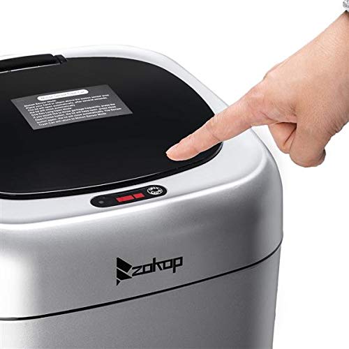 Zokop 35L Smart Motion Sensor Automatic Trash Can Waste Bin Silver