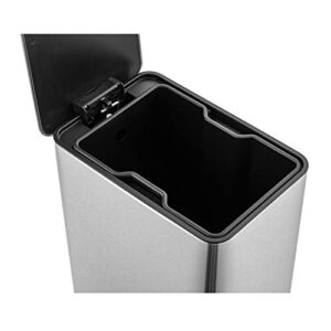 QUALIAZERO 10L/2.6Gal Heavy Duty Hands-Free Stainless Steel Bath/Office Step Trash Can, Fingerprint-Resistant Soft Close Lid Trashcan, Slim