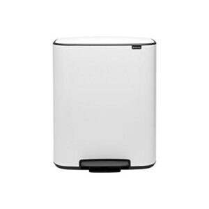 brabantia bo step on pedal trash can, 1 inner bucket (16 gal), white