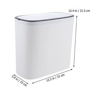 Hemobllo Car Trash Bin Household Narrow Trash Can Push- Type Trash Bin, Rubbish Storage Container Kitchen Tight Trash Can Trash Bin with Lid for Bathroom Bedroom Kitchen Office Bathroom Garbage Bin