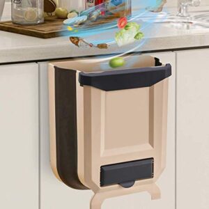 hanging trash can folding kitchen trash bin collapsible small cabinet waste bin for cabinet door, car, bathroom, office, bedroom