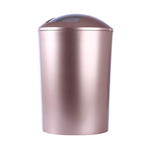 HMANE 6.5L Swing Lid Trash Can,Wastebasket Dustbin Garbage Bin with Swing Top - (Rose Gold)