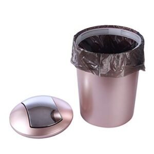 HMANE 6.5L Swing Lid Trash Can,Wastebasket Dustbin Garbage Bin with Swing Top - (Rose Gold)