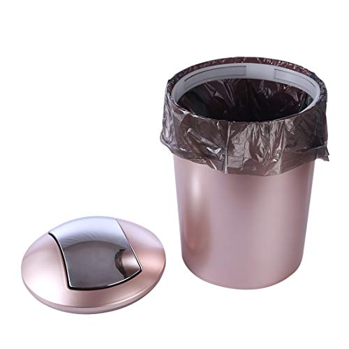 HMANE 6.5L Swing Lid Trash Can,Wastebasket Dustbin Garbage Bin with Swing Top - (Rose Gold)