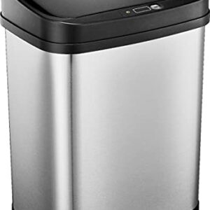 Insignia - 3 Gal. Automatic Trash Can - Stainless Steel