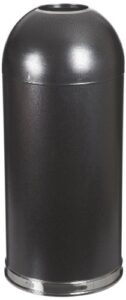 witt industries 420dtbk steel 20-gallon standard open top waste receptacle with galvanized liner, round, 18″ diameter x 18″ diameter x 34″ height, black