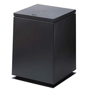 modern waste basket – 1.85 gal/7l square shape trash bin – pop open trash can with lid – black bathroom trash can – push top kitchen garbage can – home/office trash can with removable liner bucket