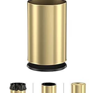 Black Bathroom Trash can with lids, Gold Trash can,Office Trash can,Garbage can with a lid for Bedroom,Living Room,Kitchen (Black with Silver Lid)