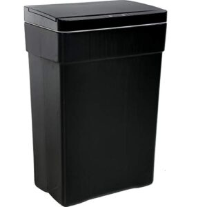 hhs kitchen trash can 13 gallon 50l garbage can motion sensor plastic waste bin touch free high capacity recycle dustbin with lid for home office bedroom bathroom, black