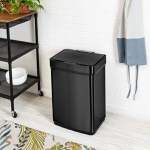 50l black stainless steel motion sensor trash can rectangle decorative