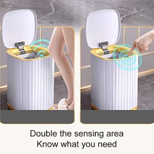 Smart Sensor Garbage Bin Kitchen Bathroom Toilet Trash Can Best Automatic Induction Waterproof Bin with Lid 10/15L (15L Gold)