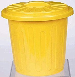 plastic trash can container | yellow | party accessory