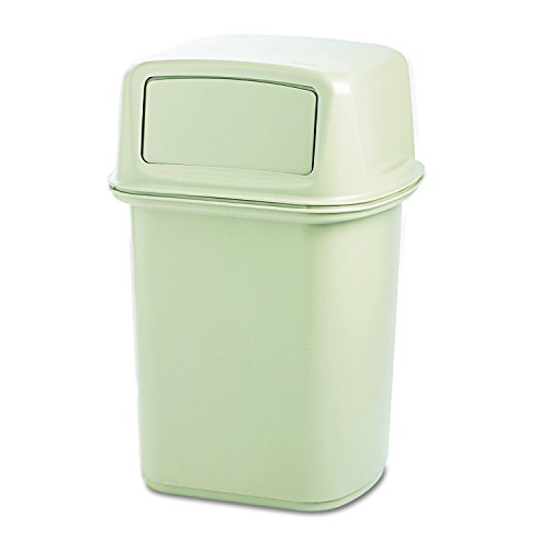 Rubbermaid Commercial Structural Foam 45-Gallon Ranger Fire-Safe Trash Can, Square, Beige