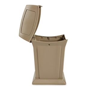 Rubbermaid Commercial Structural Foam 45-Gallon Ranger Fire-Safe Trash Can, Square, Beige