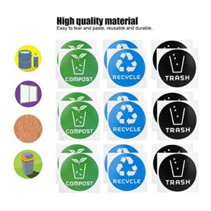 Trash Can Sticker Compost Sticker Compost Sticker Decal Trash Label Round Recycle Trash Trash Sticker 60Pcs/Set Waste Bins for Trash Cans