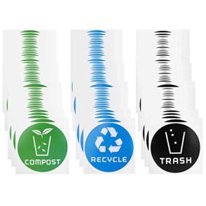 Trash Can Sticker Compost Sticker Compost Sticker Decal Trash Label Round Recycle Trash Trash Sticker 60Pcs/Set Waste Bins for Trash Cans