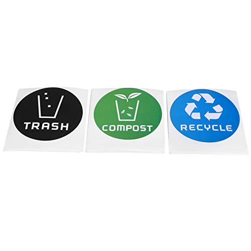 Trash Can Sticker Compost Sticker Compost Sticker Decal Trash Label Round Recycle Trash Trash Sticker 60Pcs/Set Waste Bins for Trash Cans