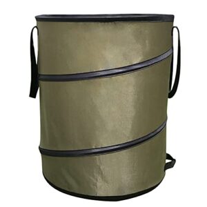 travetr travet heavy duty garden bin pop up camp trash can for garbage litter storage collection armygreen