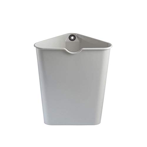 Trash Can Hflove Triangle Kitchen Plastic Corner Kitchen Trash Bin (Grey)