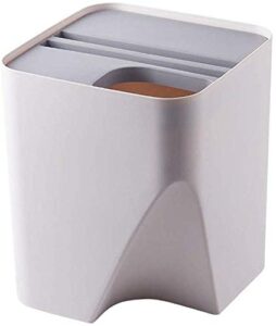 kitchen trash can stacked sorting trash bin recycling bin household dry and wet separation waste bin rubbish bin for living room, office, bedroom, bathroom, kitchen (grey, large)