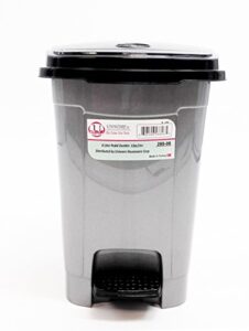 uniware small pedal dustbin trash can for toilet, kitchen, living room, bedroom, dark gray, 6l,made in turkey