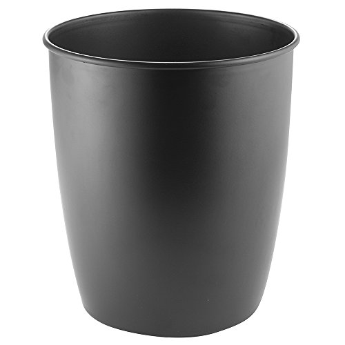 iDesign Ariana Wastebasket Trash Can, Metal, Matte Black