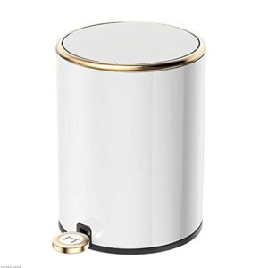 trash can nordic stainless steel trash can household pedal-style covered kitchen bathroom living room bedroom simple human trash can (color : white)